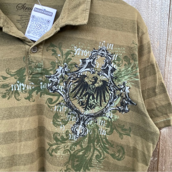 Structure | Shirts | 200s Y2k Structure Stripped Old English Polo South ...